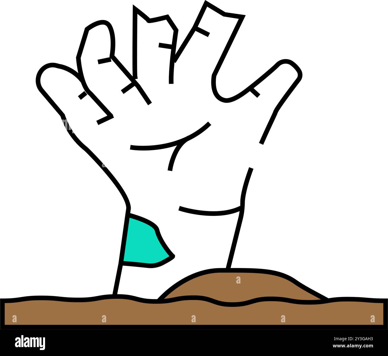 hand dead zombie icon color illustration Stock Vector Image & Art - Alamy