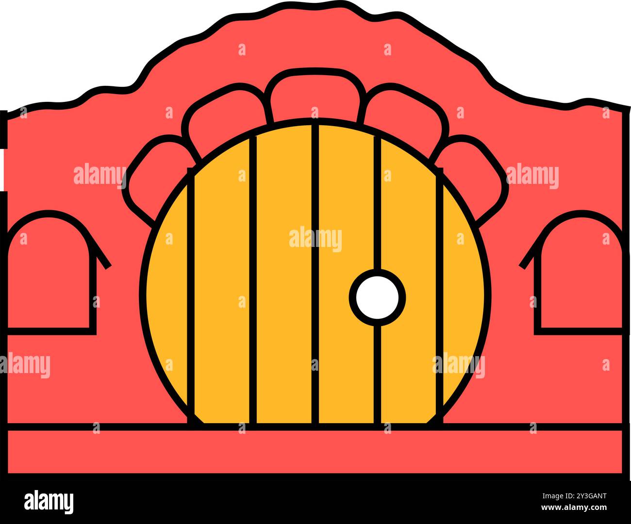 house with round door icon color illustration Stock Vector Image & Art ...