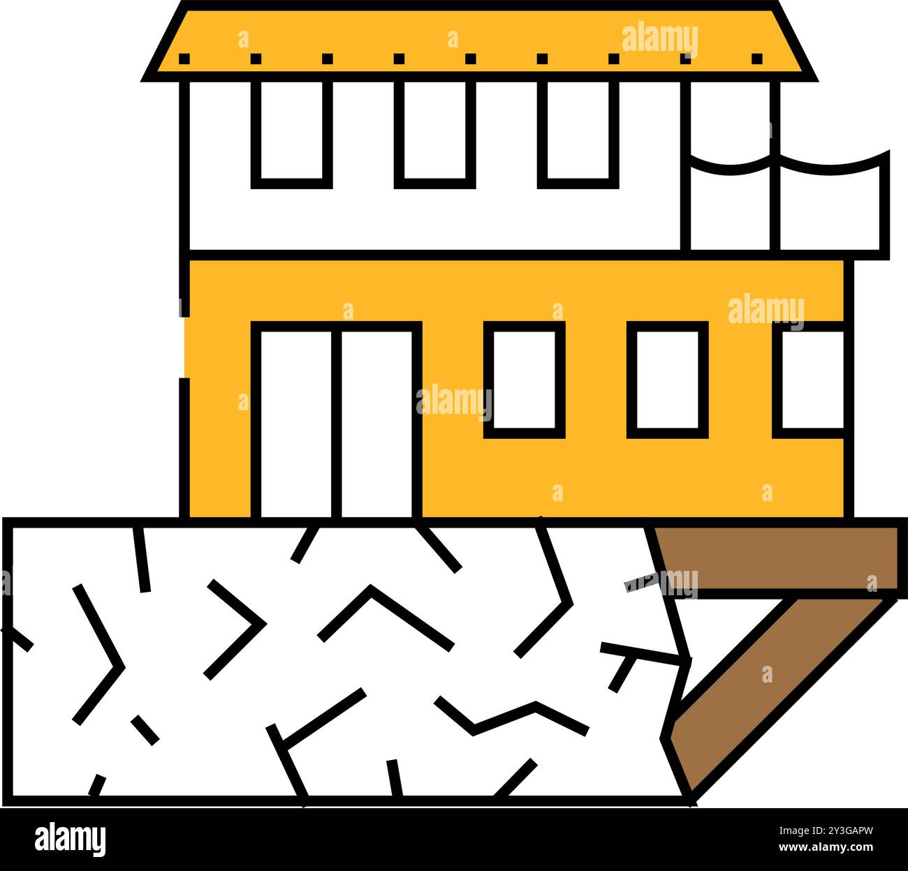 on edge of precipice house icon color illustration Stock Vector Image ...