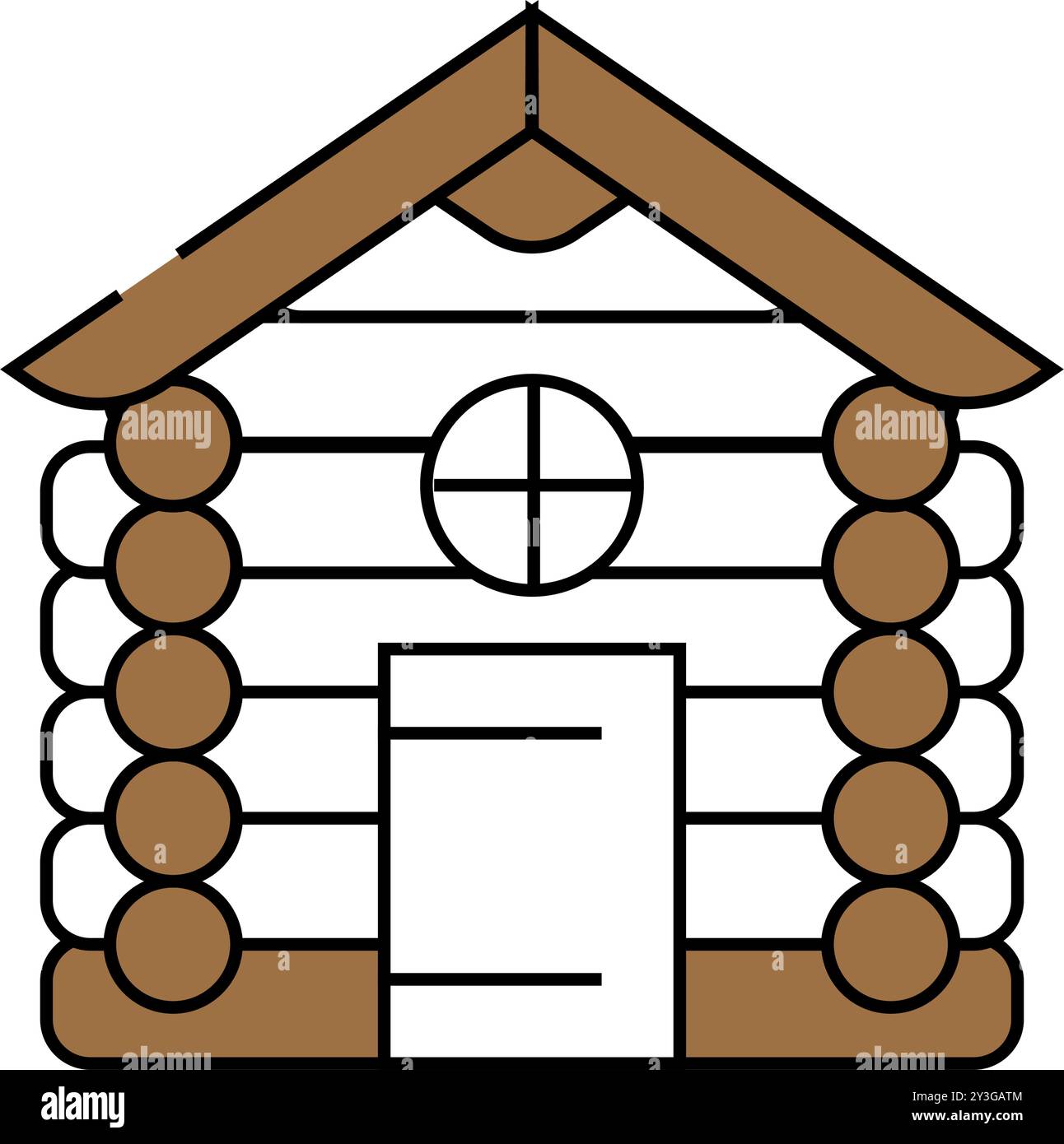 wooden hut house icon color illustration Stock Vector Image & Art - Alamy