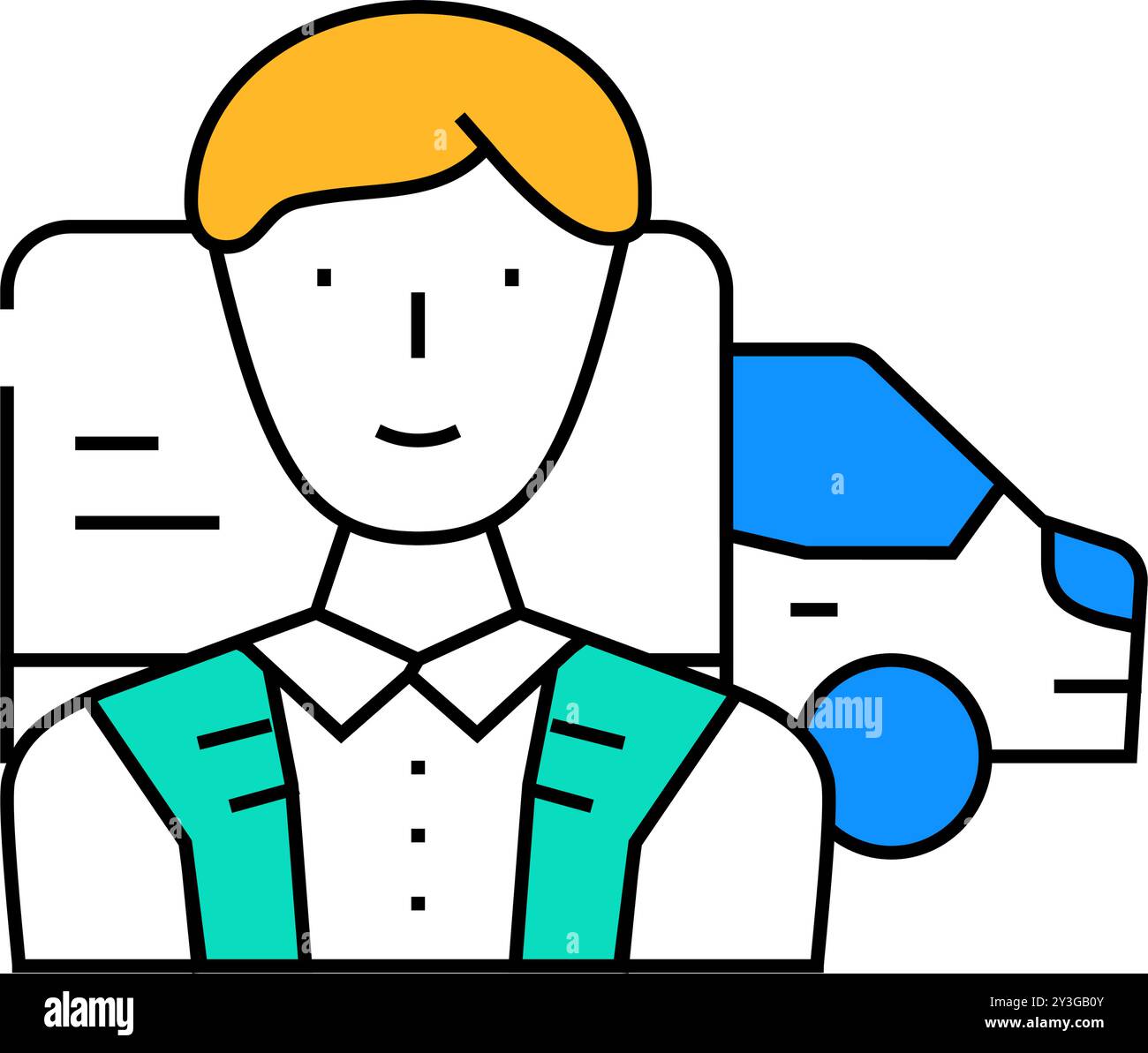 fleet maintenance manager repair worker icon color illustration Stock ...