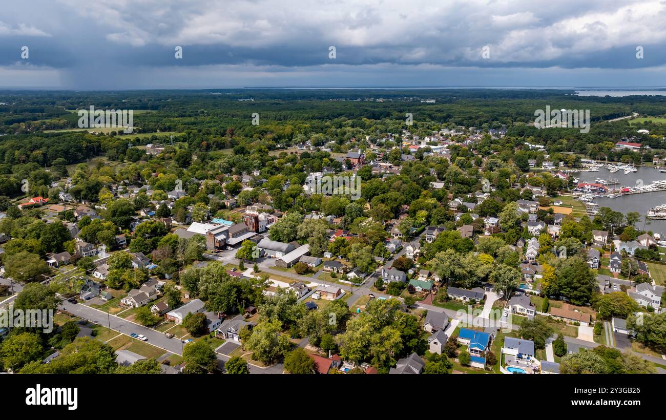 Late summer, early fall aerial, drone, photo of the St Michaels ...
