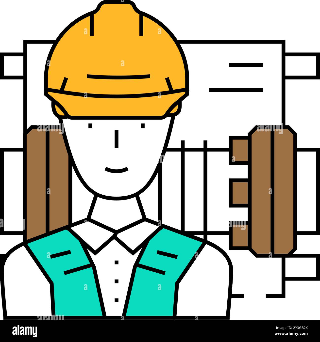 millwright repair worker icon color illustration Stock Vector Image ...