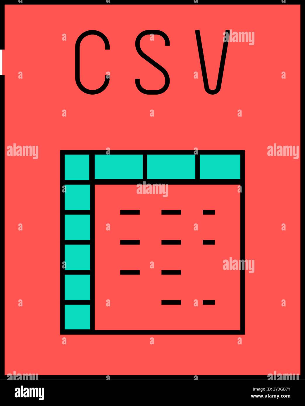 csv file format document icon color illustration Stock Vector Image ...