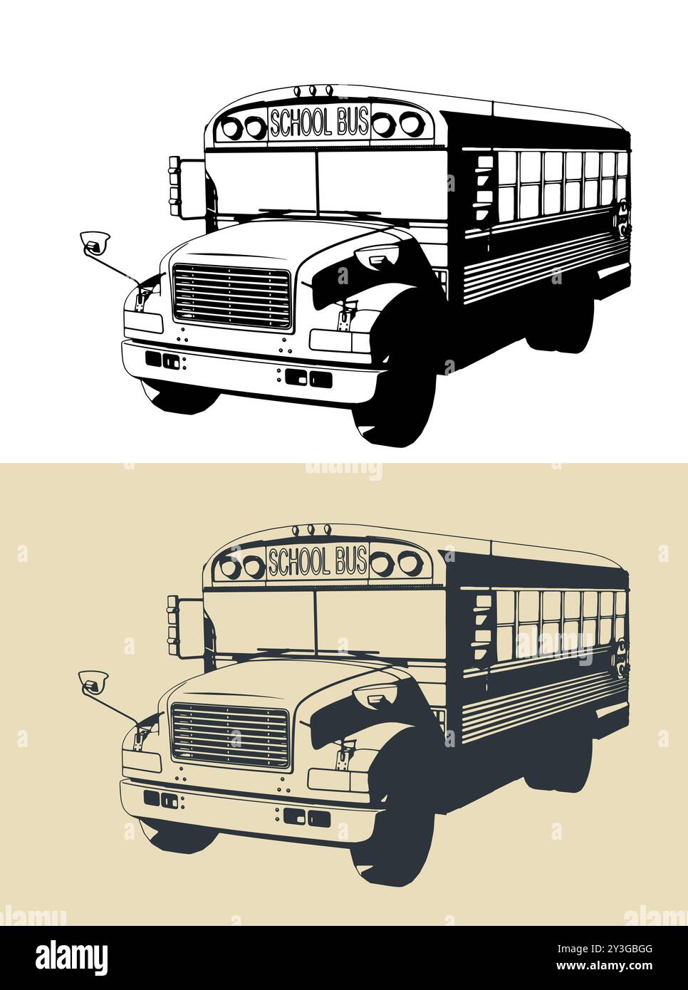 Stylized vector illustration of a school bus Stock Vector Image & Art ...