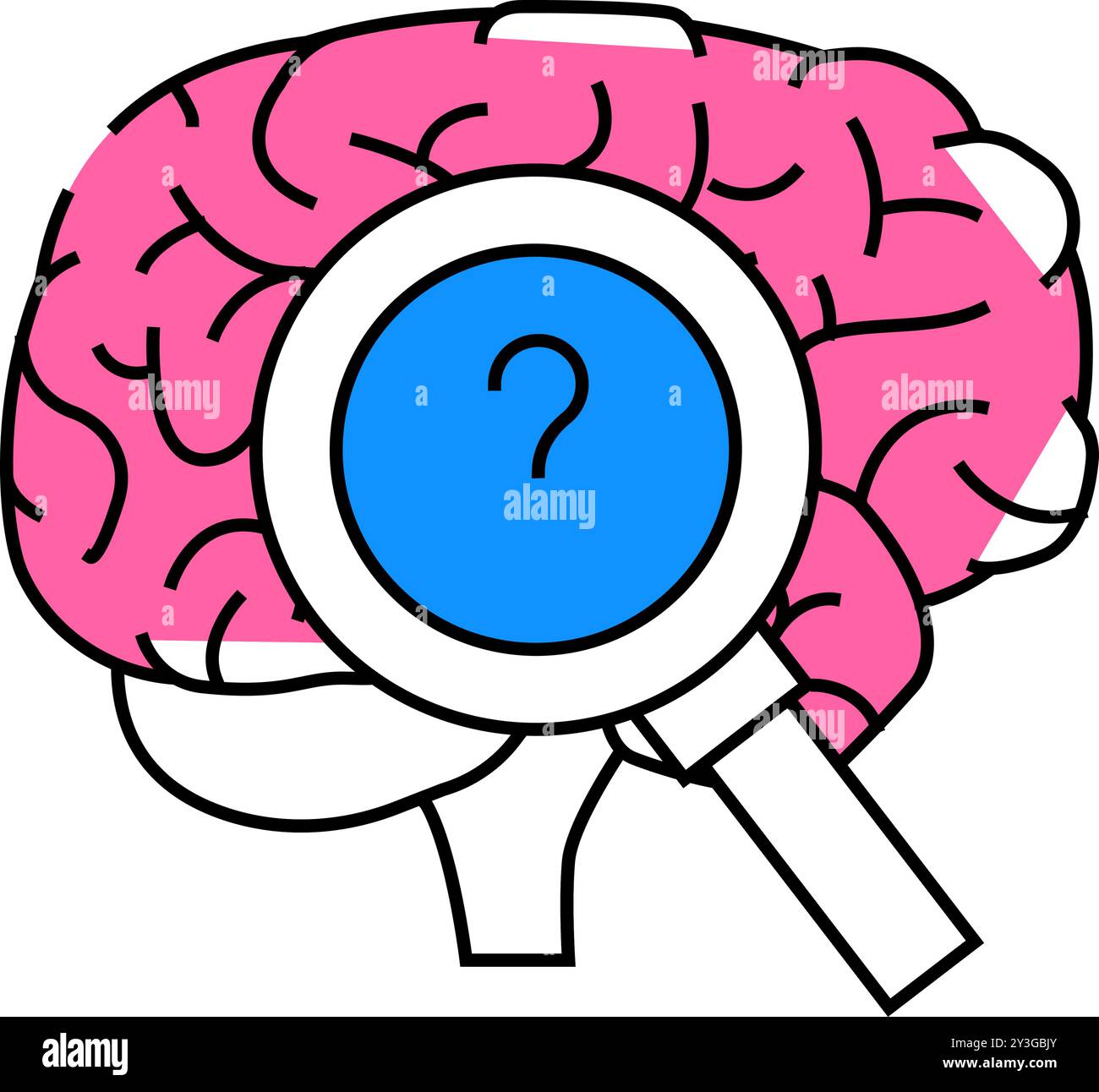 psychology brain icon color illustration Stock Vector Image & Art - Alamy