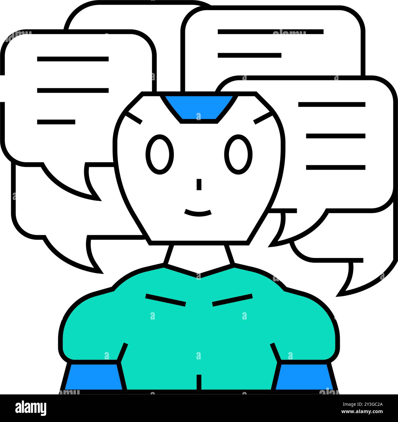 conversation chat bot icon color illustration Stock Vector Image & Art ...
