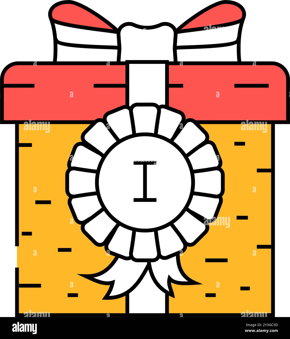 prize gift box icon color illustration Stock Vector Image & Art - Alamy