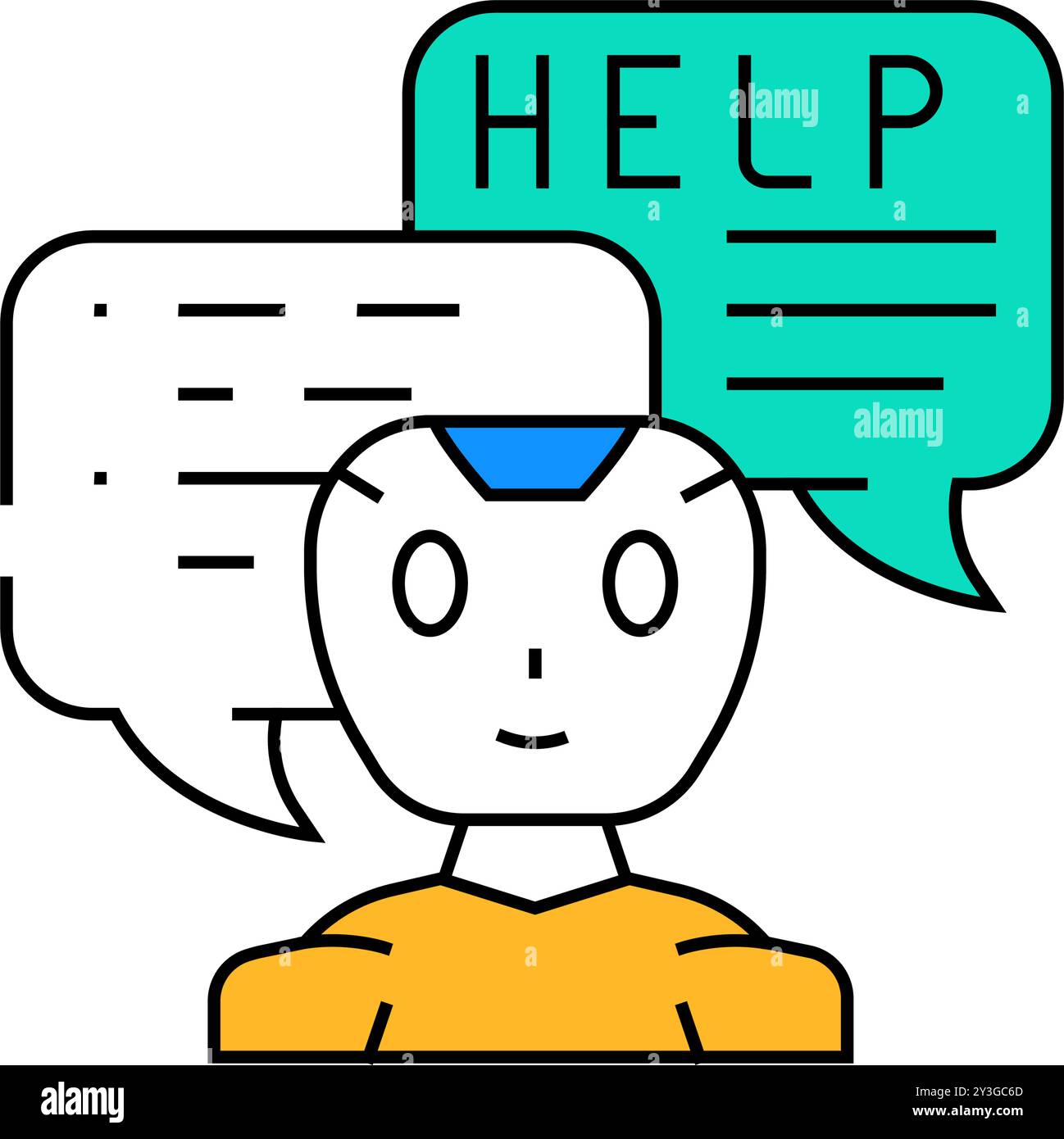 help chat bot icon color illustration Stock Vector Image & Art - Alamy