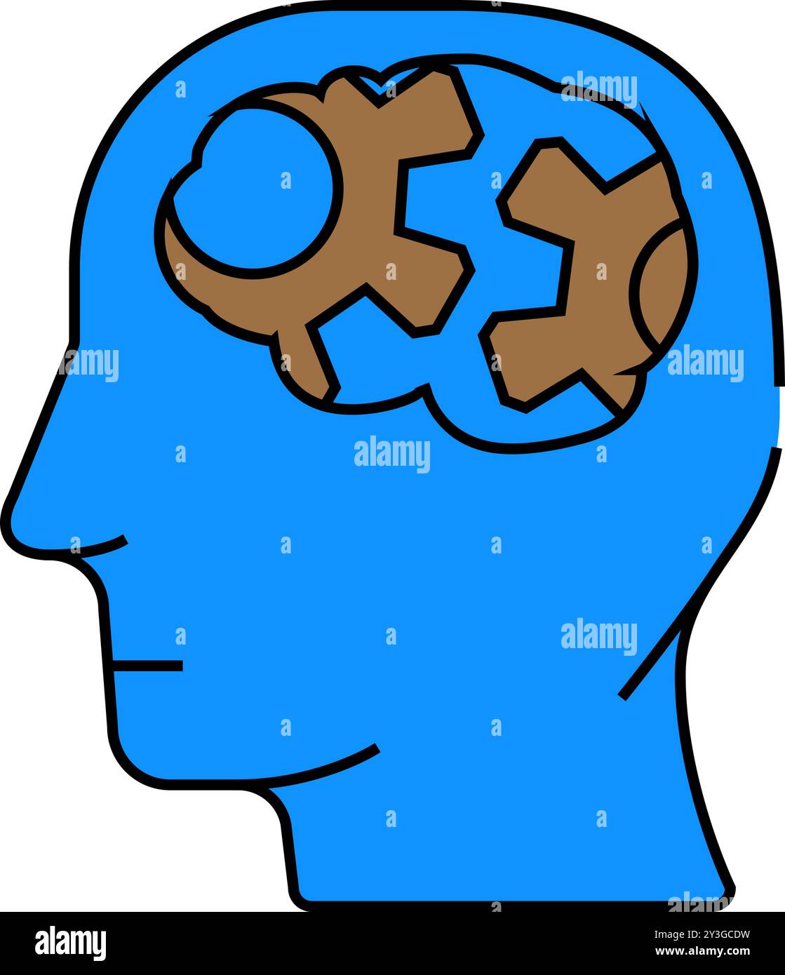 think brain human icon color illustration Stock Vector Image & Art - Alamy