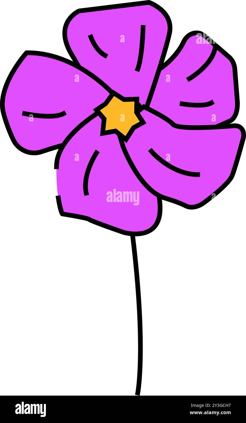 periwinkle flower spring icon color illustration Stock Vector Image ...