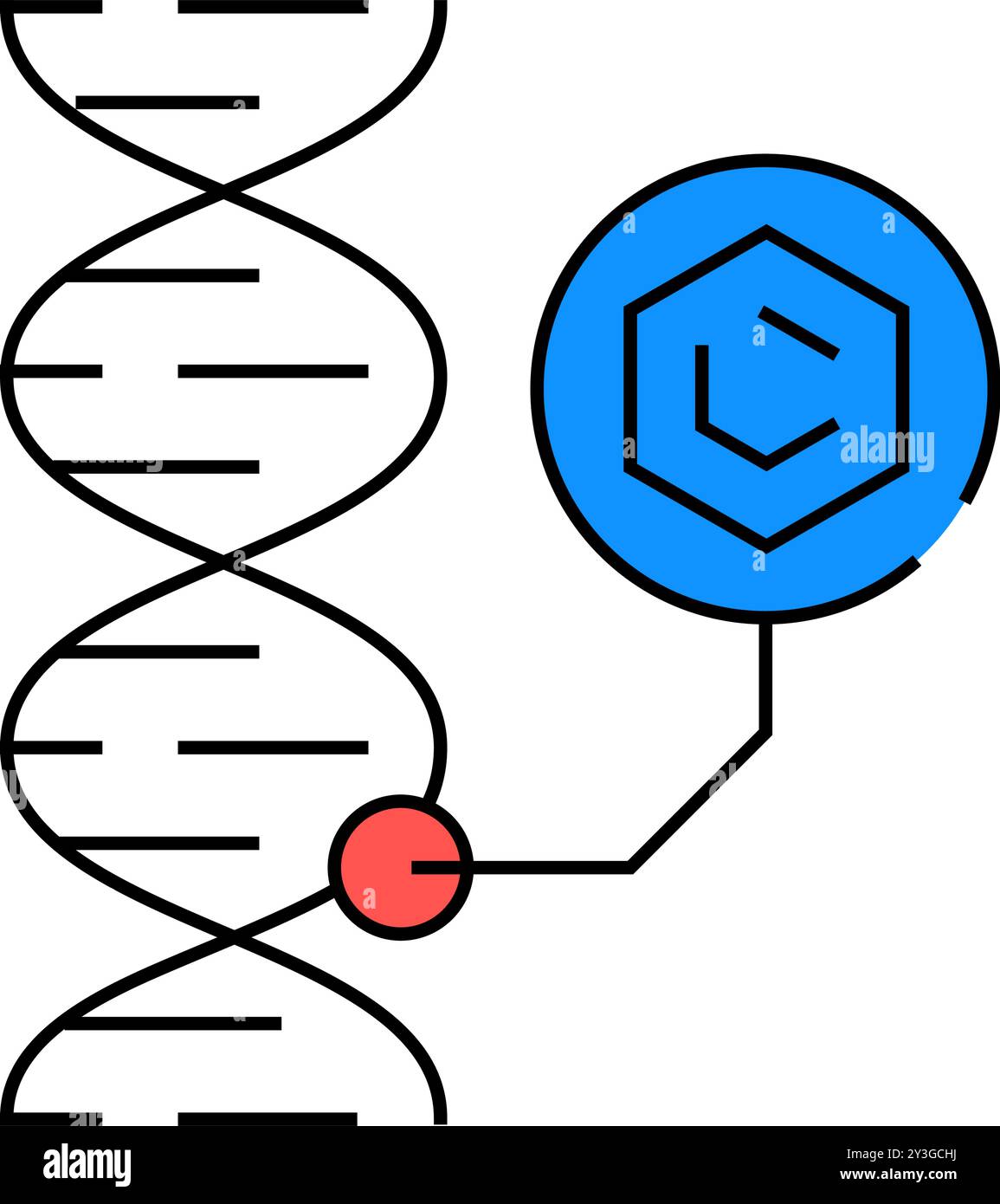 dna molecular structure icon color illustration Stock Vector Image ...