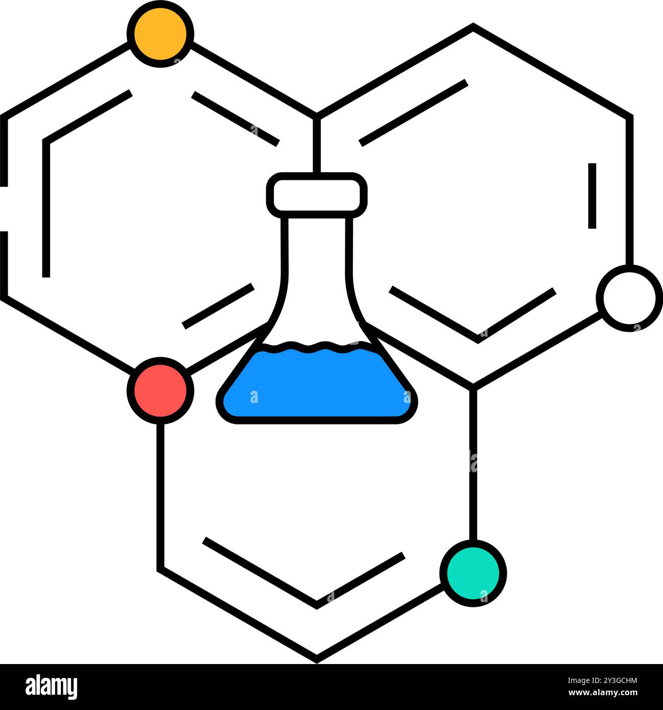 scientific molecular structure icon color illustration Stock Vector ...