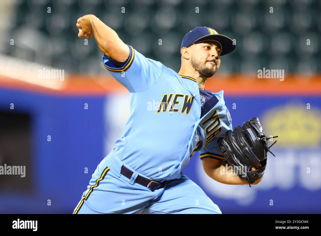 New York’s Finest pitcher Matt Villalobos #21 throws during the ...