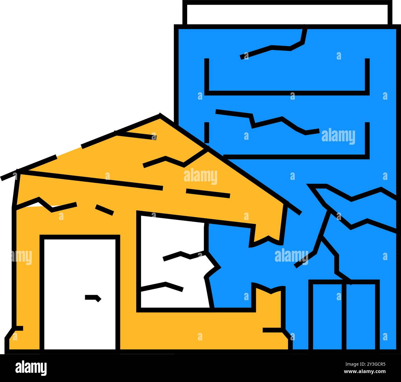 Collapse earthquake disaster color Cut Out Stock Images & Pictures - Alamy