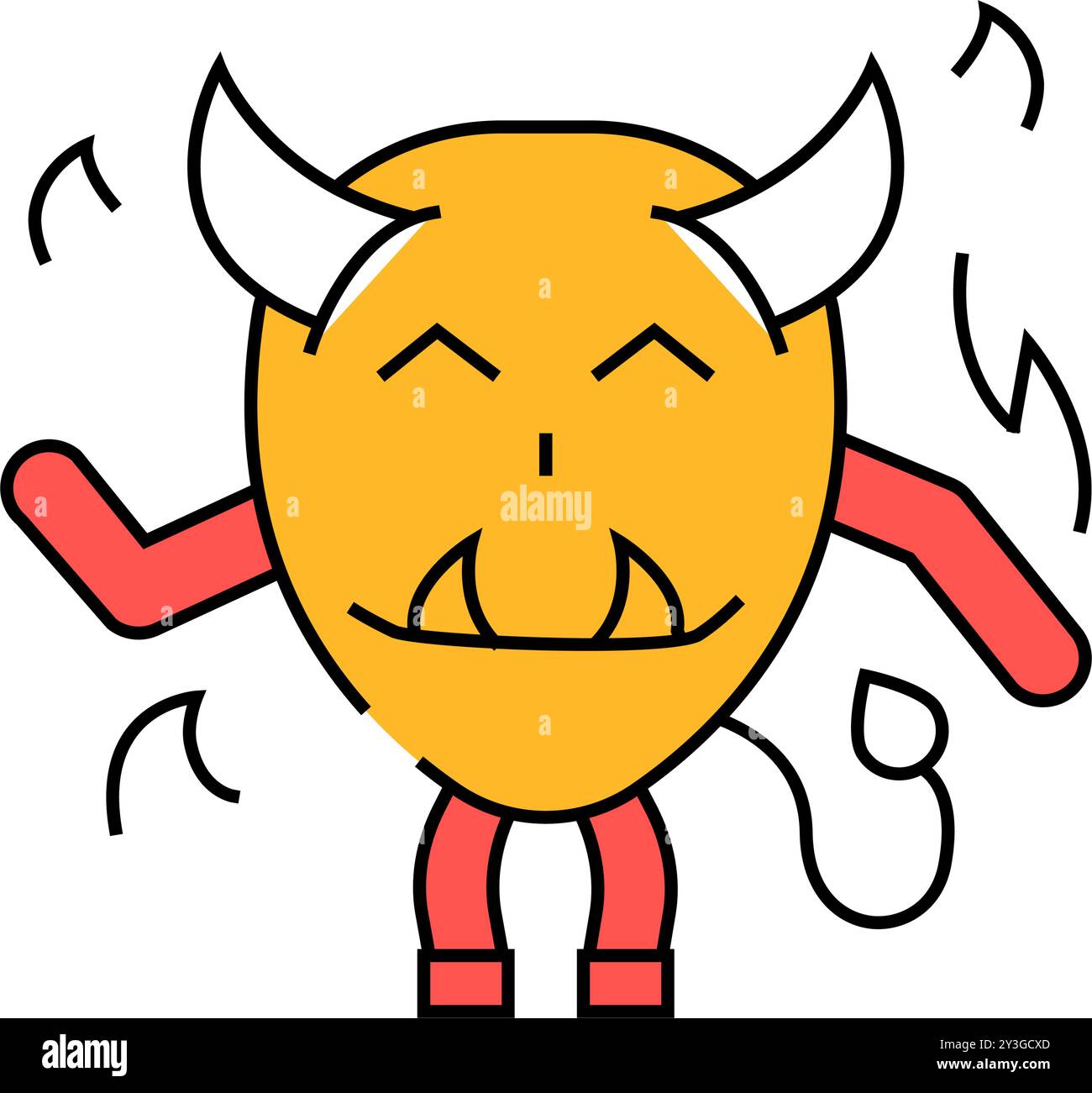 devil monster alien icon color illustration Stock Vector Image & Art ...