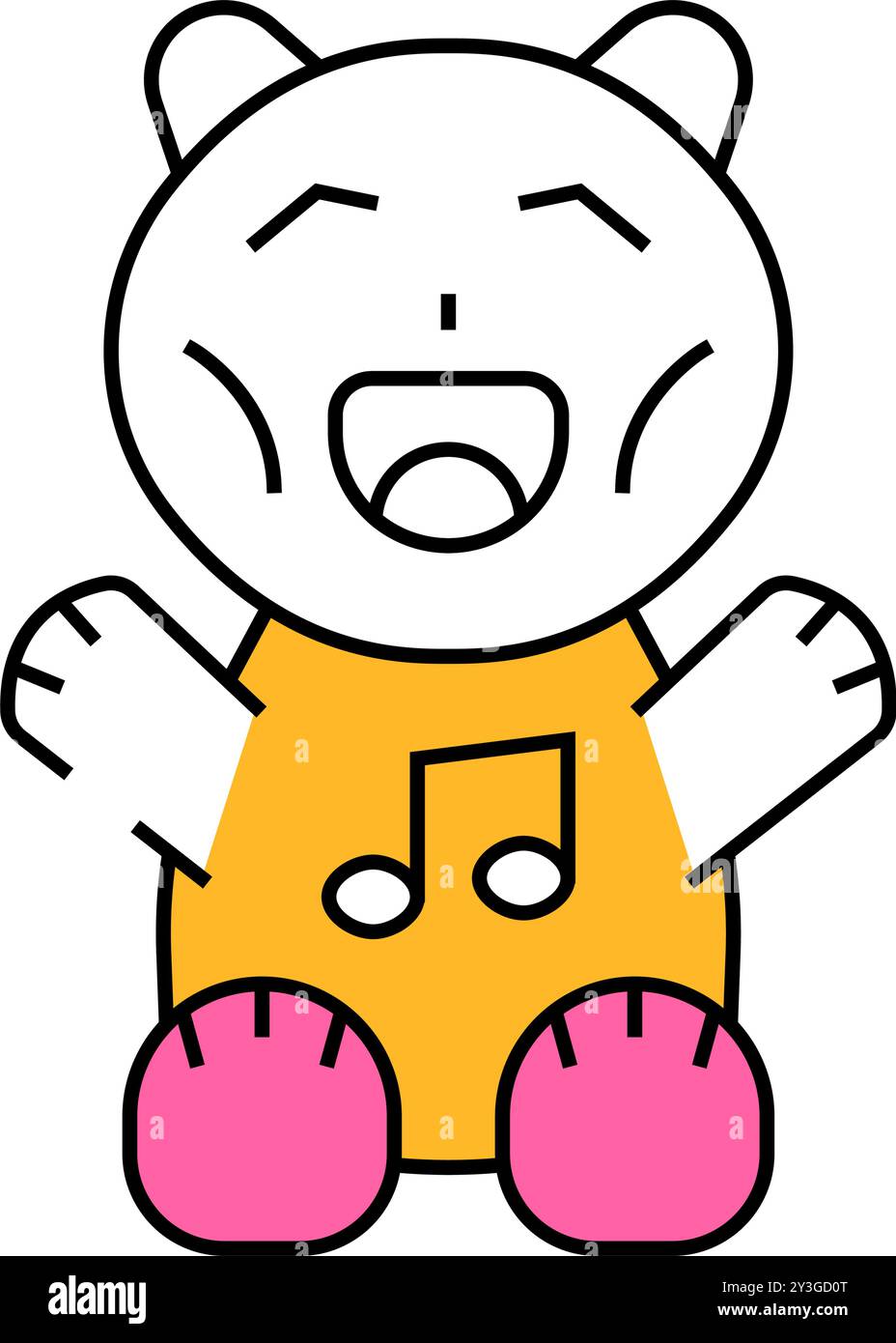 musical stuffed animal toy baby icon color illustration Stock Vector ...