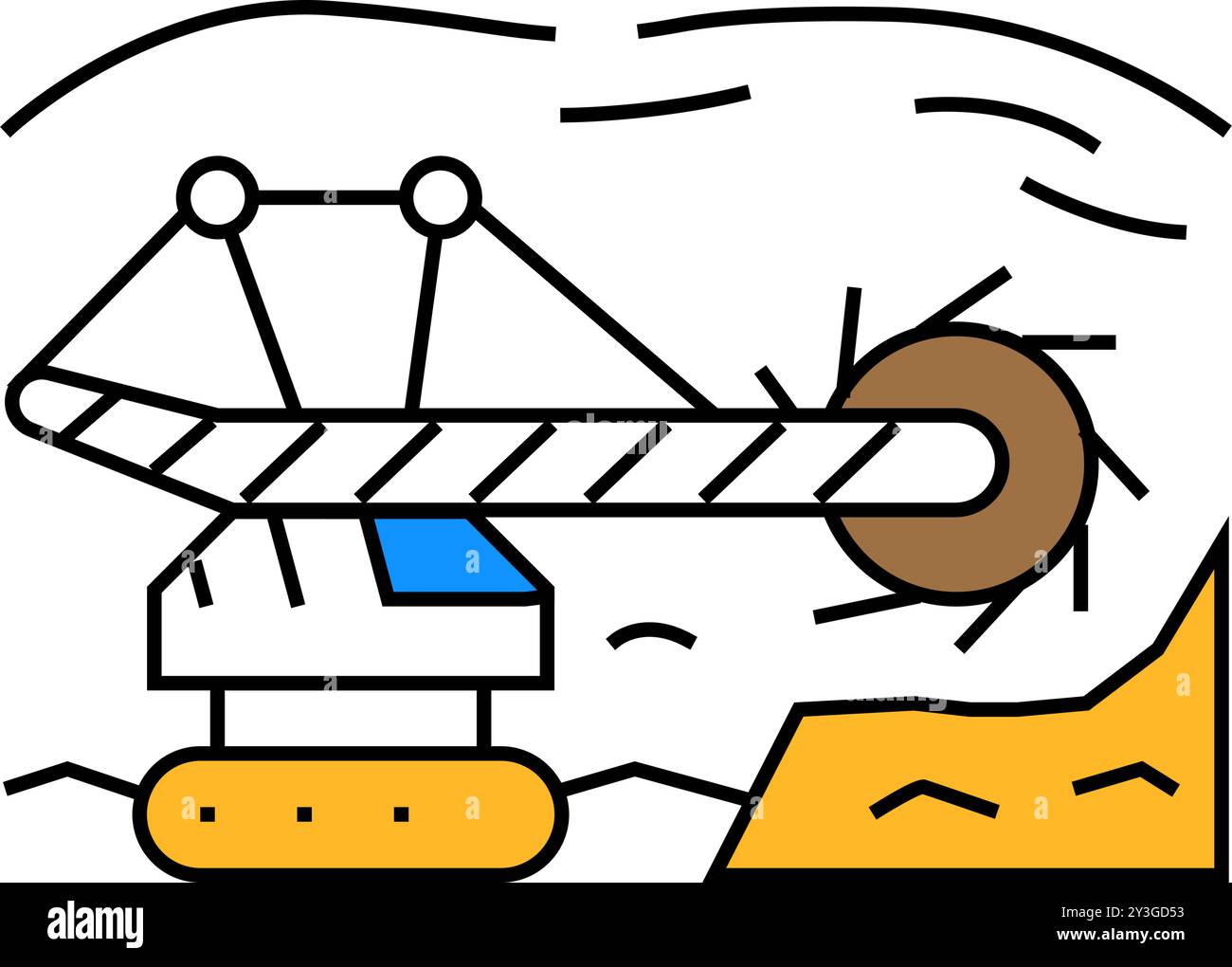 open pit mine steel production icon color illustration Stock Vector ...