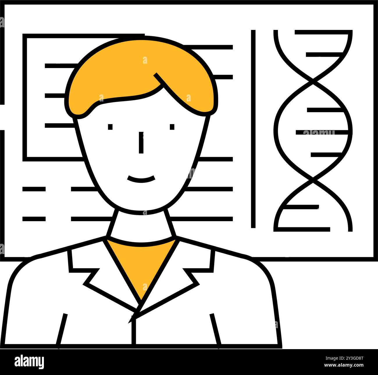 biomedical engineer worker icon color illustration Stock Vector Image ...