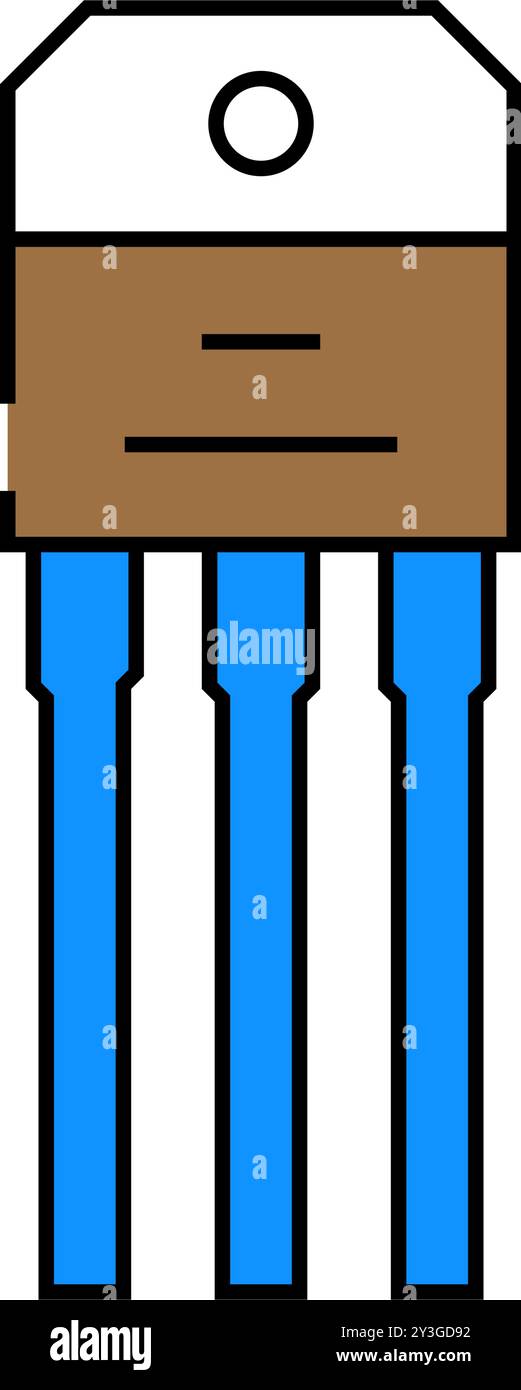 transistor electronic component icon color illustration Stock Vector ...