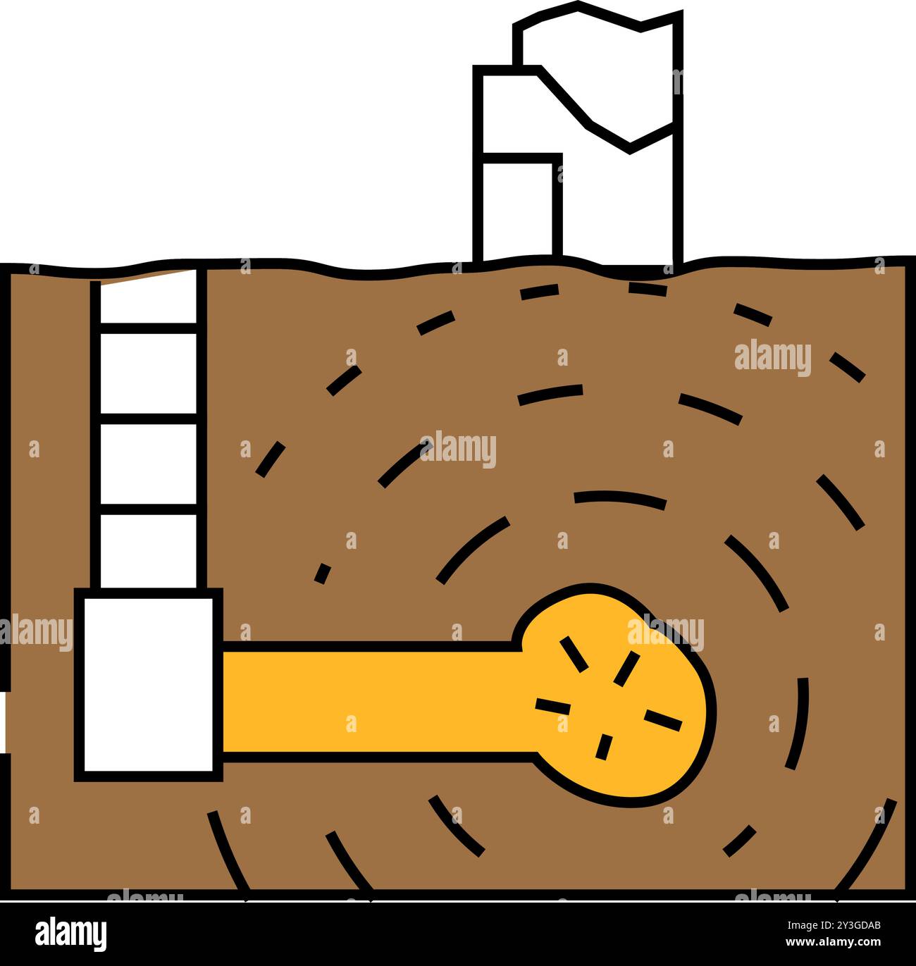 collapse earthquake disaster icon color illustration Stock Vector Image ...