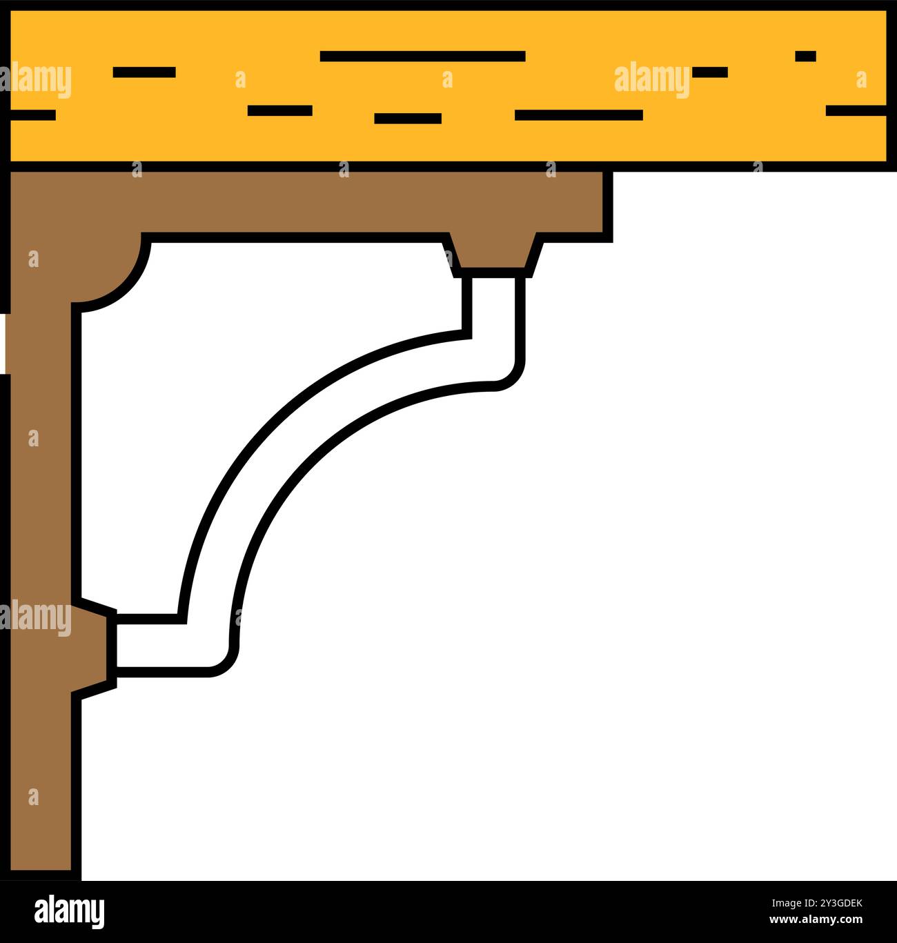 shelf bracket hardware furniture fitting icon color illustration Stock ...