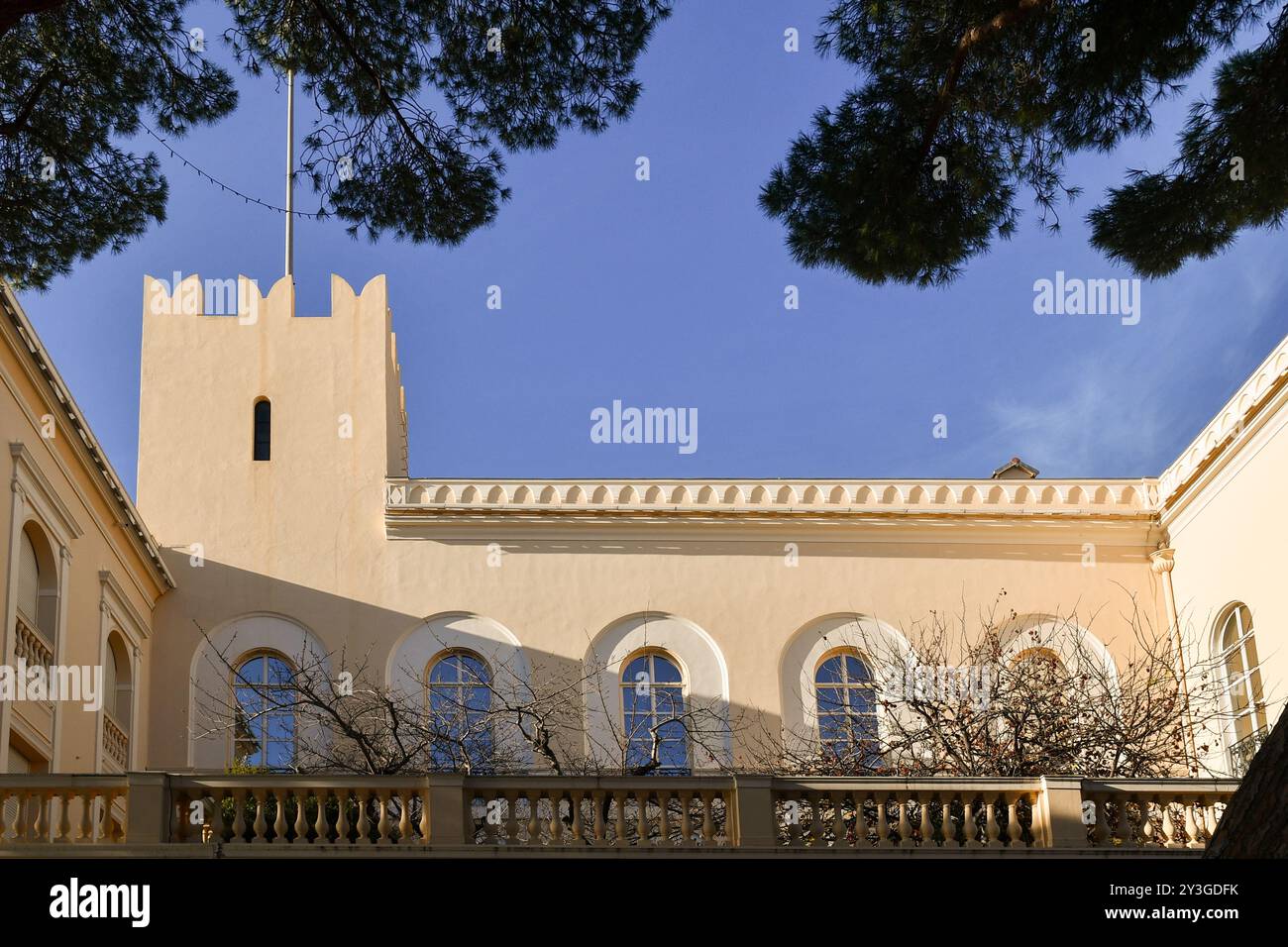 A terrace of the Prince's Palace, the official residence of Prince ...