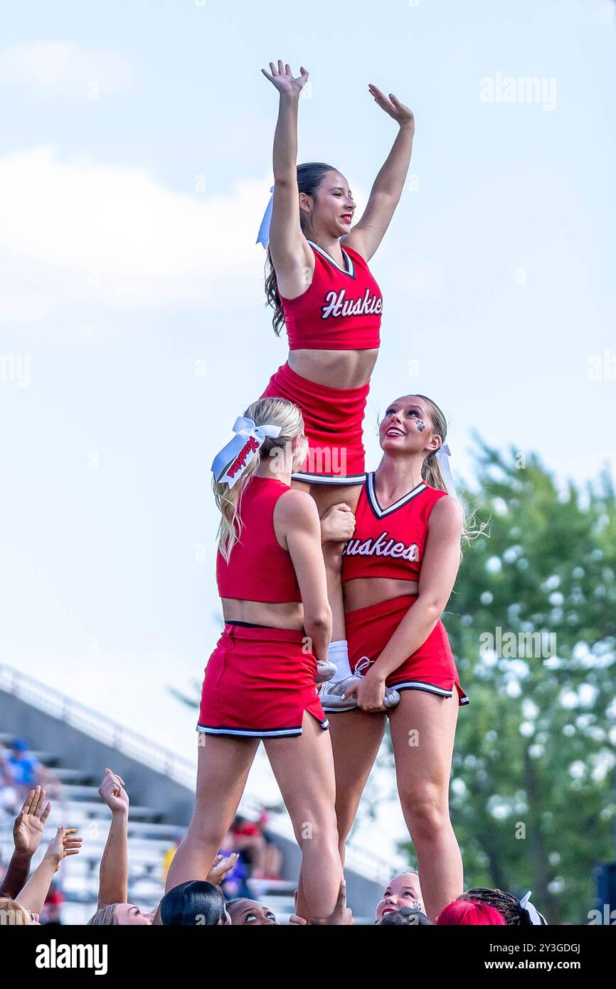 Cheerleaders entertain the crowd during the NCAA 2024 Season Opener for ...