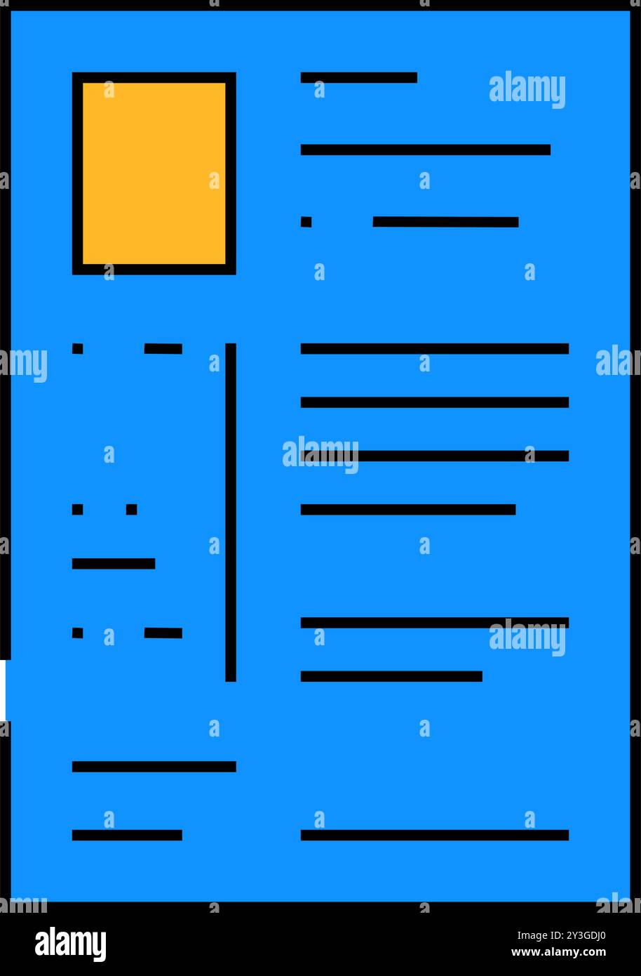 resume paper document icon color illustration Stock Vector Image & Art ...