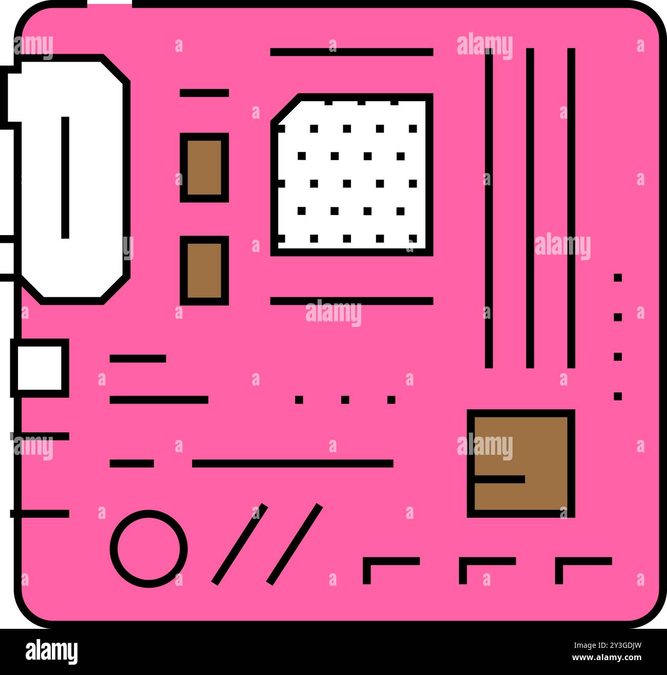 motherboard gaming pc icon color illustration Stock Vector Image & Art ...