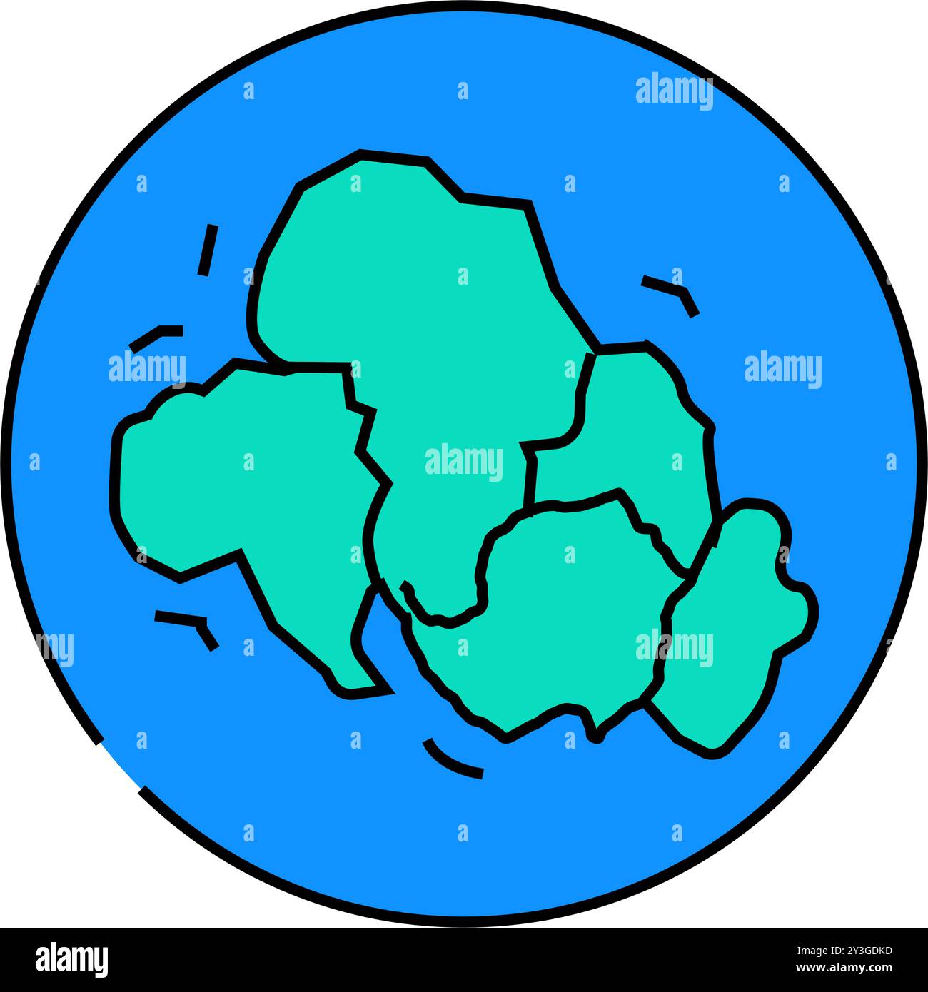 gondwana earth continent map icon color illustration Stock Vector Image ...