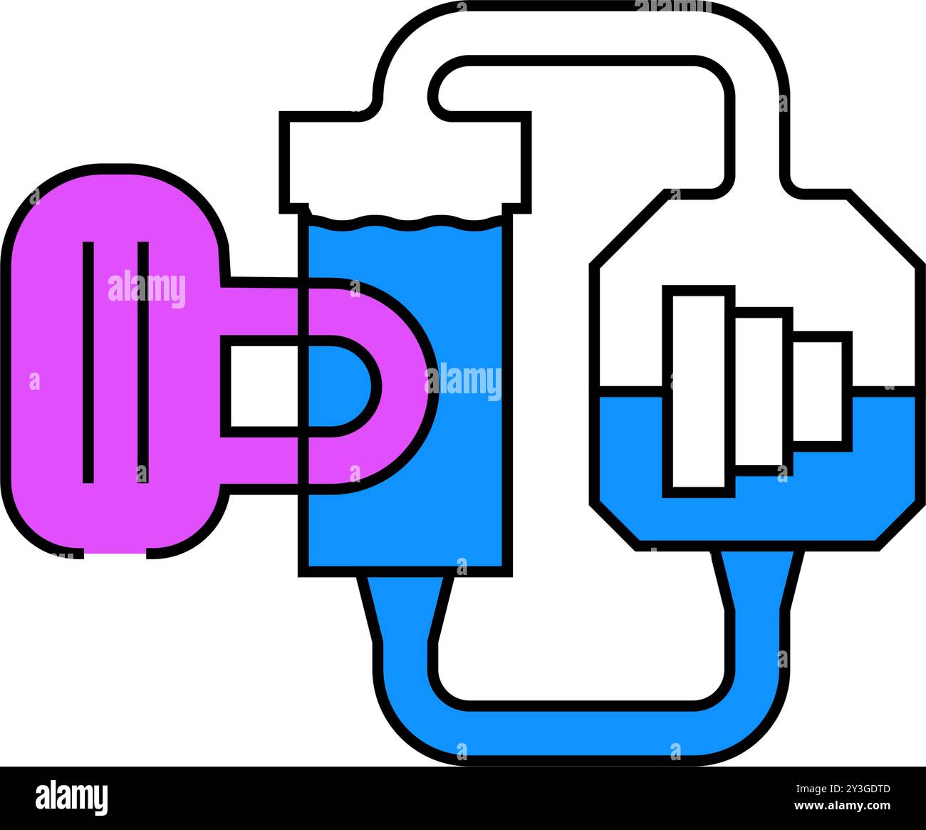 pressurized water reactor nuclear energy icon color illustration Stock ...