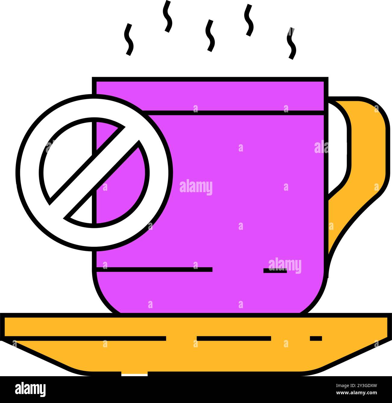 reduce caffeine intake headache treatment icon color illustration Stock ...