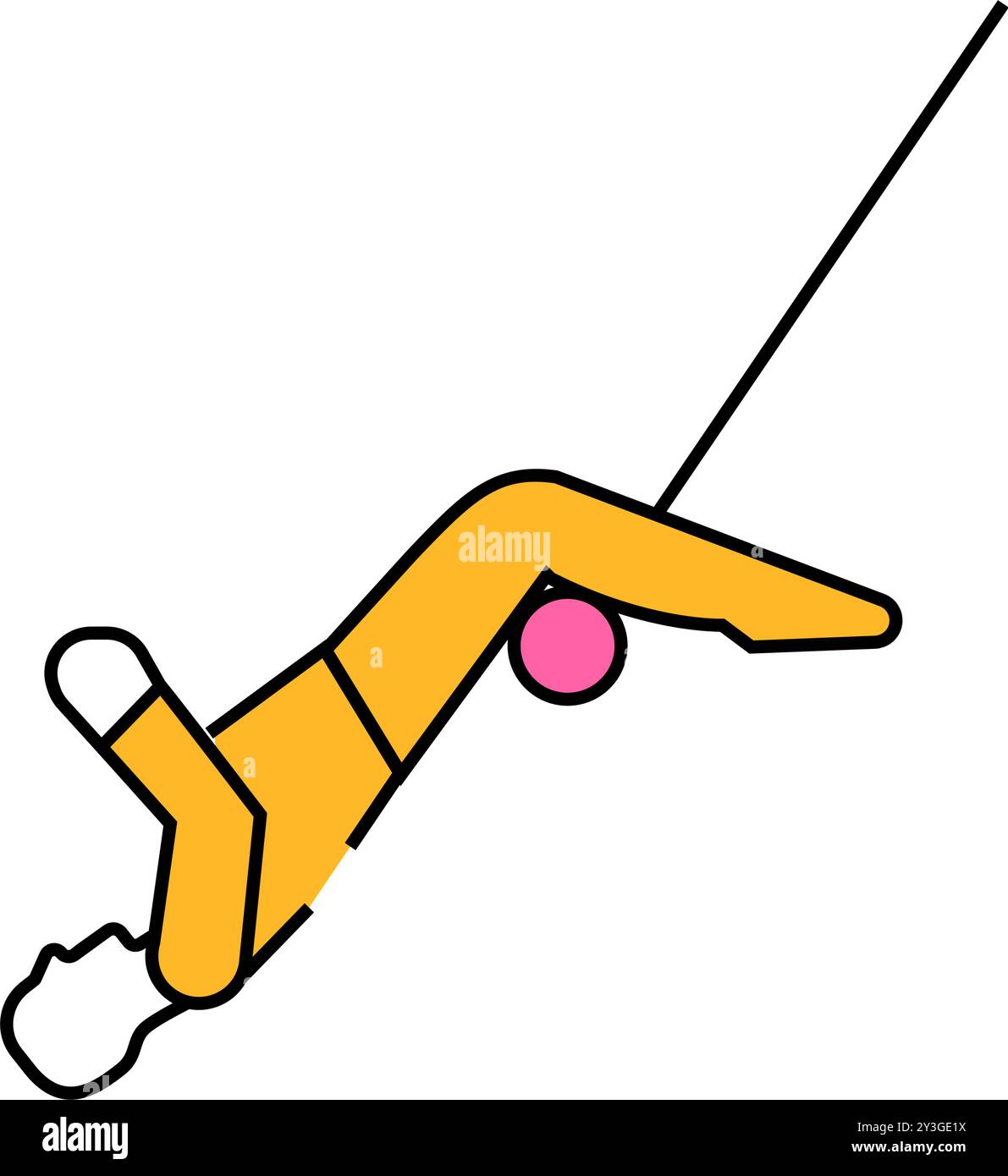 trapeze artist acrobat carnival show icon color illustration Stock ...