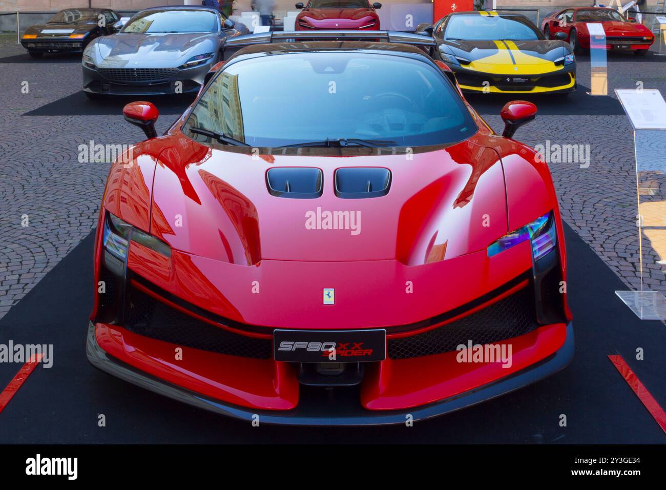 Torino, Italy. 13th Sep, 2024. Ferrari SF90 XX Spider at Ferrari stand ...
