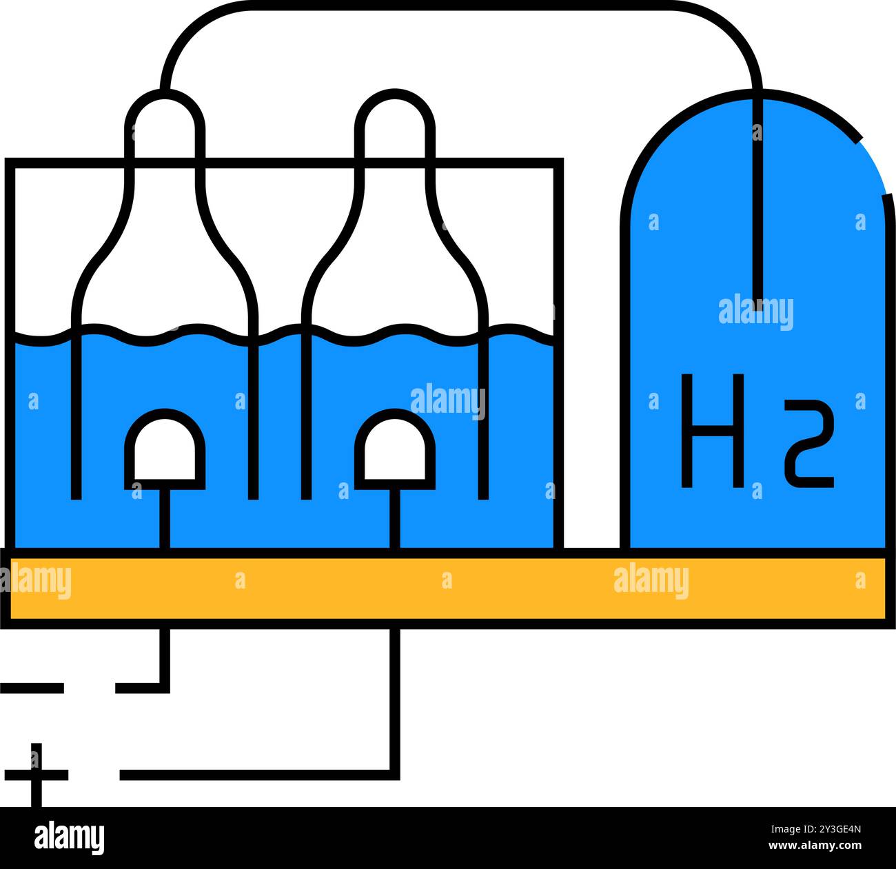 hydrogen production process icon color illustration Stock Vector Image ...