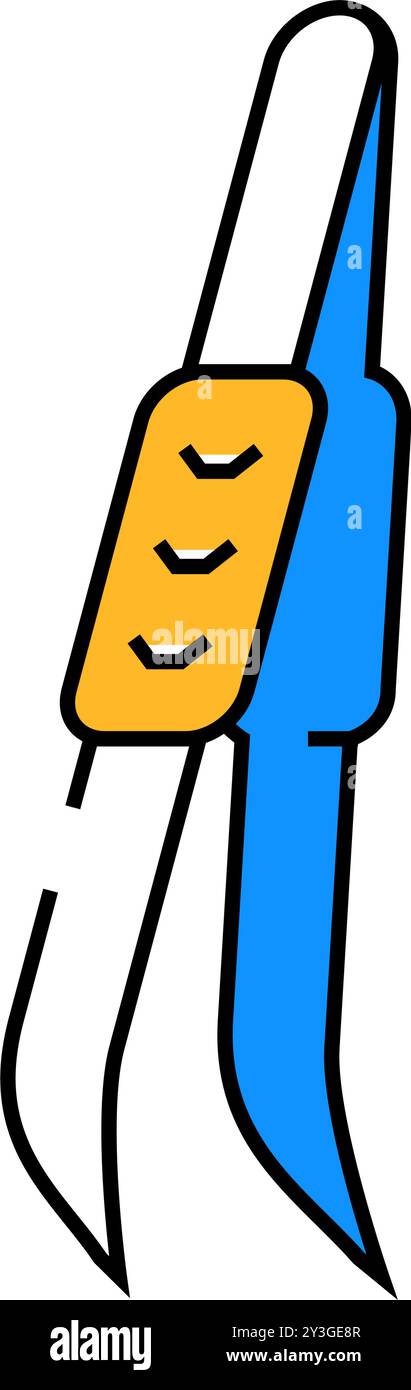 forceps chemical glassware lab icon color illustration Stock Vector ...