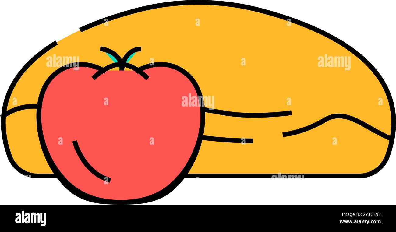 tomato bun food meal icon color illustration Stock Vector Image & Art ...