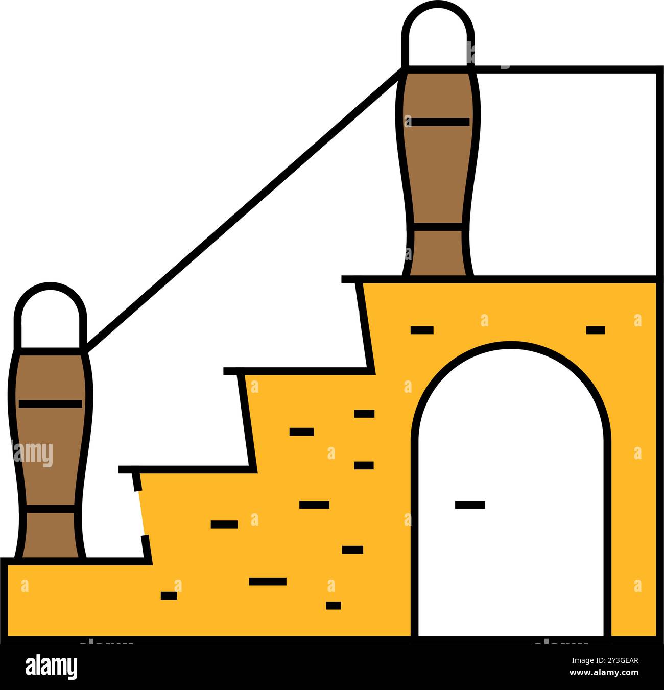 staircase with wardrobe icon color illustration Stock Vector Image ...