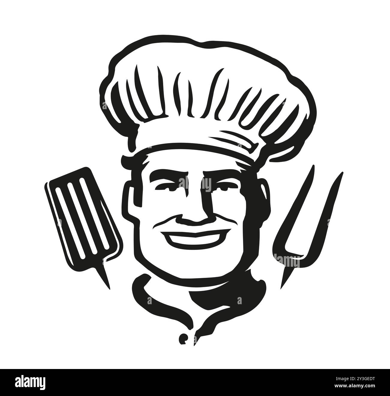 Barbecue grill label, badge for restaurant menu. Chef cook, bbq food ...