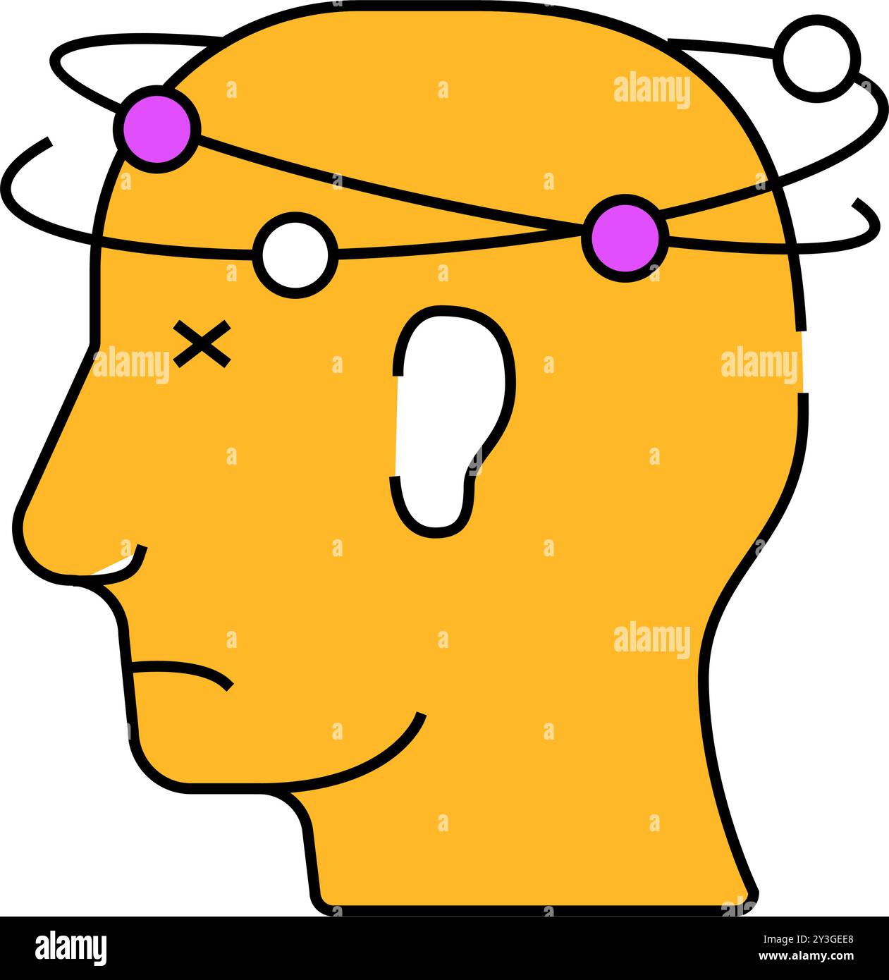 disorientation neurosis icon color illustration Stock Vector Image ...