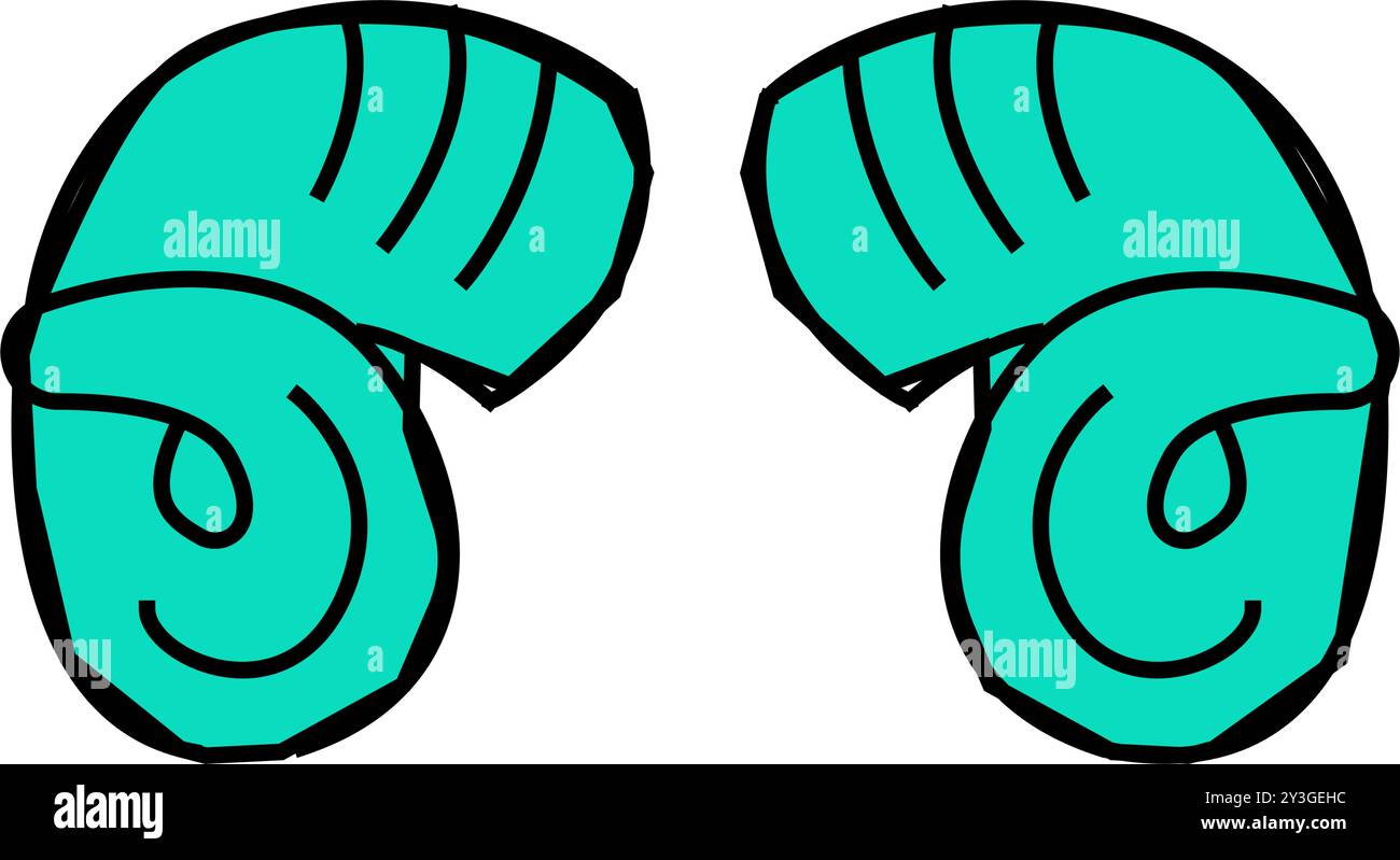 ram horn animal icon color illustration Stock Vector Image & Art - Alamy