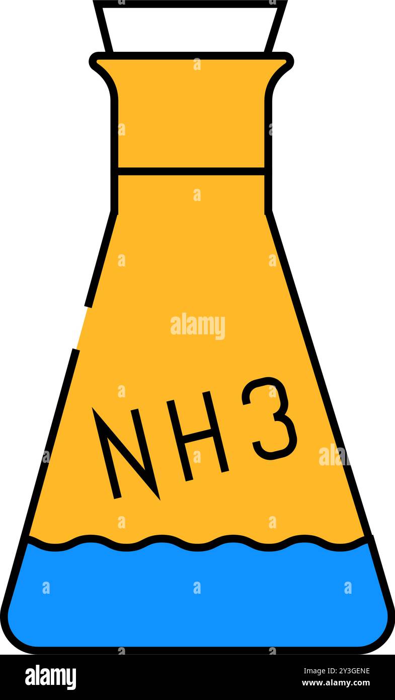 ammonia chemical flask icon color illustration Stock Vector Image & Art ...
