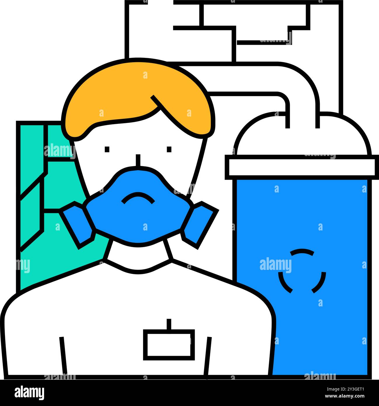 nuclear power plant worker energy icon color illustration Stock Vector ...