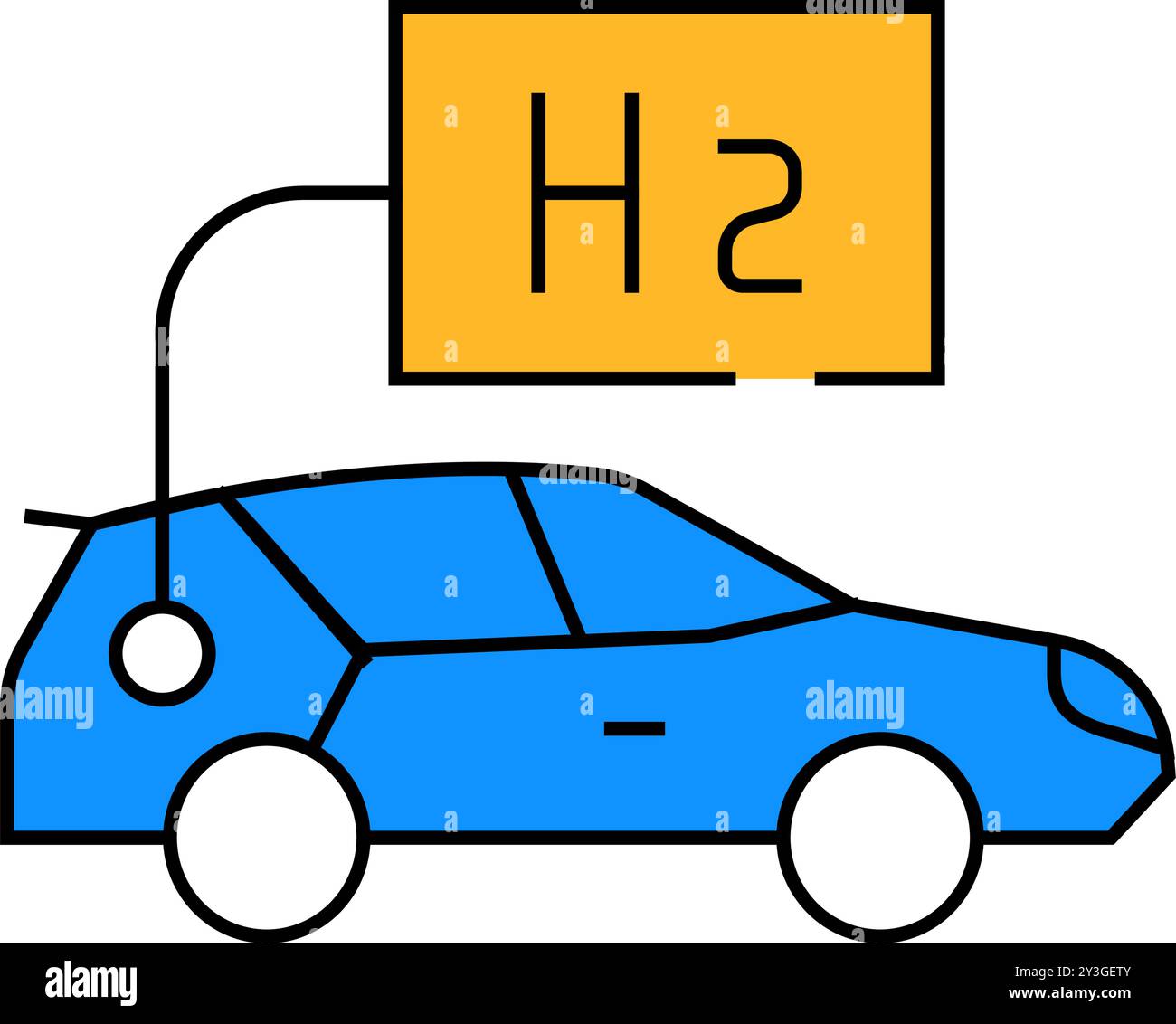 car hydrogen transport icon color illustration Stock Vector Image & Art ...