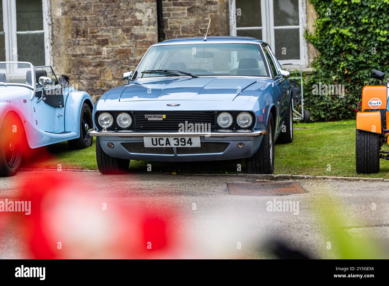 Bristol, UK- August 11, 2024: Blue Jensen Interceptor classic car at ...