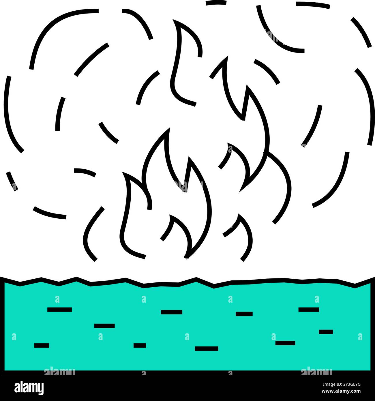 burning field peat icon color illustration Stock Vector Image & Art - Alamy