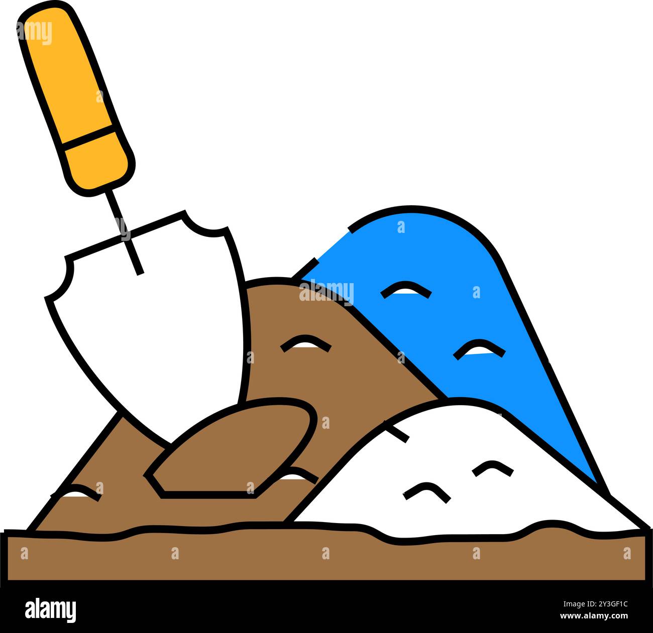 shovel in heap of peat icon color illustration Stock Vector Image & Art ...