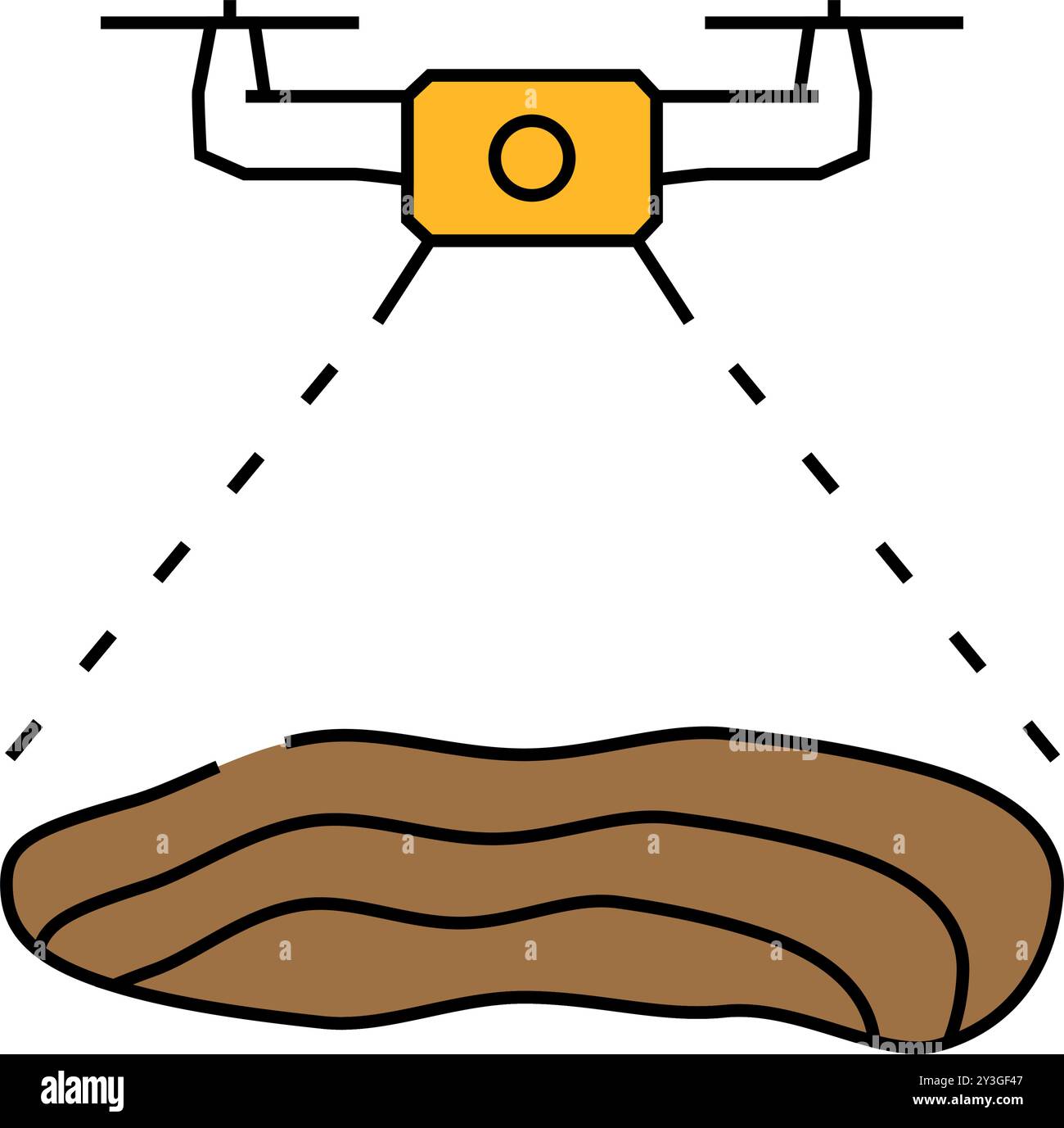 aerial surveying exploration copper icon color illustration Stock ...