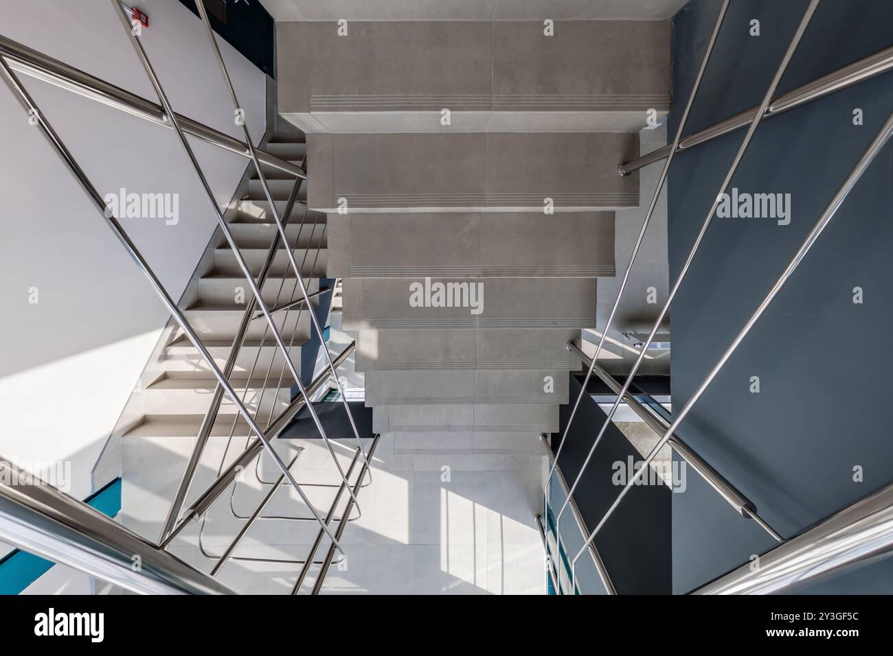 stairs emergency and evacuation exit stair in up ladder in a new office ...